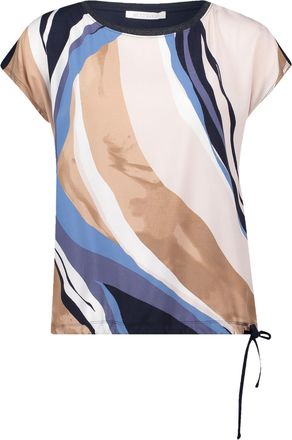 Betty & Co Damen Casual-Shirt mit Print L, Nature/Blue