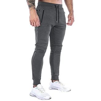 Generic Pantalon de fitness musculaire pour homme avec serviette et pieds suspendus, gris, XXL
