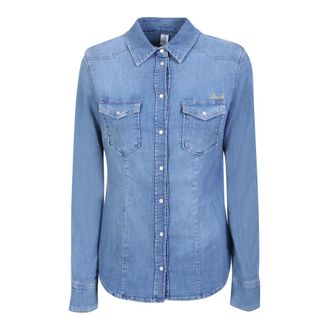 Liu Jo Femme, Blouses et Chemises, Bleu, Taille: 36 FR Chemise en jean