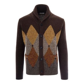 Ballantyne Strickjacke mit Schalkragen - - Knitwear - Herren - Braun - 2XL