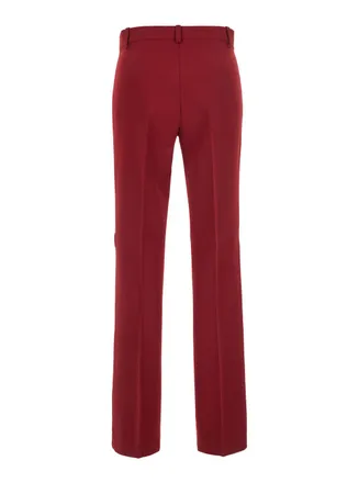 Pinko Womens High-Waisted Crepe Trousers Red Polyester
