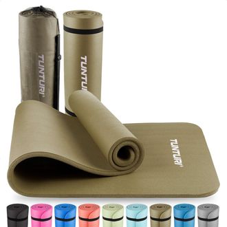 Tunturi New Fitness Dicke NBRmatte 15mm - Rutschfest Gymnastikmatte - Mit Tragetasche - F&uuml;r Yoga und Pilates - Sportmatte 180x60x1,5cm -Schadstofffrij - Besonders komfort