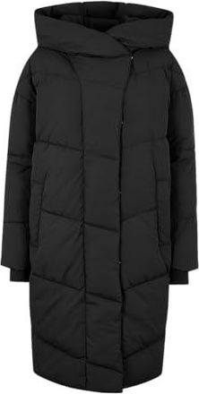 Noisy May Manteau dhiver matelassé avec Capuche Blouson Long rembourré Chaud Tally NMNEW., Couleurs:Noir-2, Taille:L