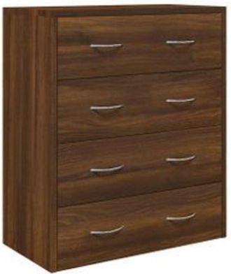 Les Tendances Commode 4 tiroirs Chikee 60cm - Bois dingénierie-Noyer