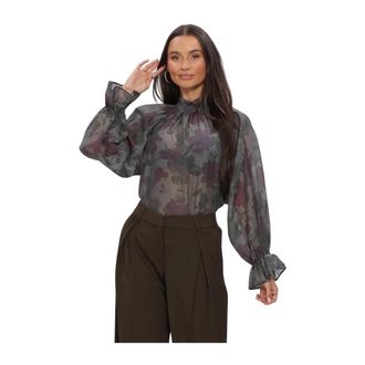 Moss Copenhagen Mschjaquelina Top Aop - - Blouses & Shirts - Damen - Grau - XS/S