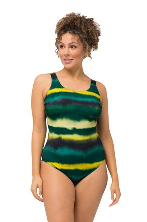 Ulla Popken Damen Alice, Softline, Acid Batik 827760 Badeanzug, Gr&uuml;n, 58-60