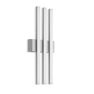 Telefunken LED Au&szlig;enwandleuchte, Au&szlig;enwandlampe 3-flammig, 12 Watt, 1.440 Lumen, 4.000 Kelvin, IP44, Silber, 370x155x42mm