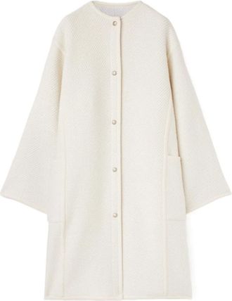 Loro Piana Femme, Manteaux, Blanc, Taille: 36 FR Single-Breasted Coat