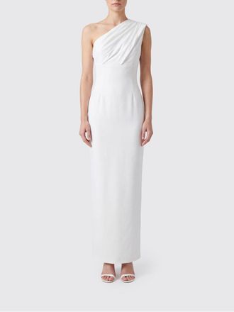 Solace London Robe de soir&eacute;e longue asym&eacute;trique en satin avec fente au dos