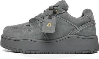 Generic NYSBH Spring Baskets r&eacute;tro grises &agrave; plateforme pour femme, chaussures de sport d&eacute;contract&eacute;es &agrave; semelle &eacute;paisse, chaussures polyvalentes, Myr9376 Gris 