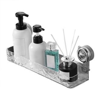 Generico Aufbewahrungsregal mit wasserdichtem ABS-Wandregal, stabiler Organizer-Korb ohne Bohren f&uuml;r Seife, Shampoo, Handtuch und Conditioner, Badezimmer, K&uuml;ch