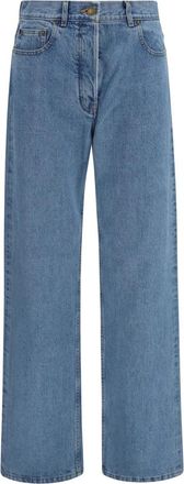 Thom Browne Gerade geschnittene Selvedge-Jeans aus Baumwolle mit verstellbarem R&uuml;ckengurt - - Jeans - Damen - Blau - S