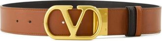 Valentino Garavani ceinture réversible à détail VLogo - Marron