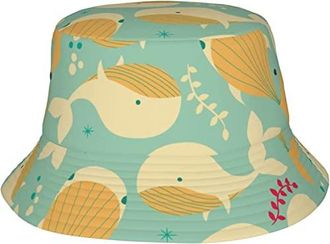 Generic Mode Chapeau de Soleil Motif Baleine Mignon Chapeaux de Soleil de Plage Pliable Bobs Homme pour Hommes Été Camping