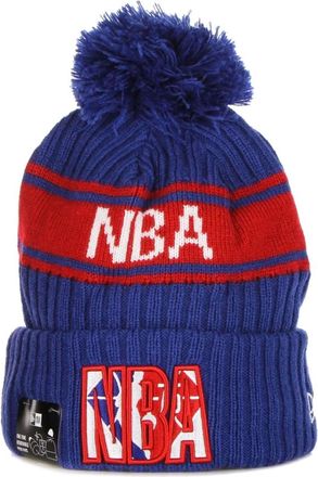 New Era Homme, Accessoires, Bleu, Taille: ONE Size NBA Draft Pom Pom Beanie Hat