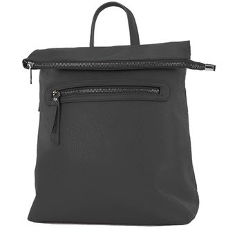 modamoda.de T235 - Damen Rucksack Tasche ital. Echtleder, Farbe:Schwarz