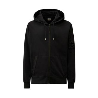 C.P. Company Leichter Fleece-Rei&szlig;verschluss-Kapuzenpullover mit Lens-Detail - - Sweatshirts & Hoodies - Herren - Schwarzk - S
