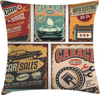 Abakuhaus Jahrgang Kissenbezug, Grunge Funkstil, Waschbar mit Rei&szlig;verschluss Kissenh&uuml;lle mit Farbfesten Klaren Farben Beidseitiger Druck, 45 x 45 cm, Braun Mehr