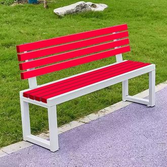 Generic Gartenbank mit Lehne Parkbank Massivholzbank Terrassenbänke, Wasserdichtes Metall Wetterfest Robust Stabil Langlebig Gartenmöbel, für Garten Veran(Siz