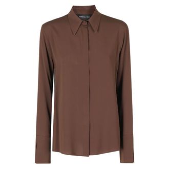 Federica Tosi Femme, Blouses et Chemises, Brun, Taille: 36 FR Chemise Classique