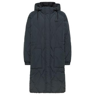 Lee Womens Long Puffer Jacket, Charcoal, XXL