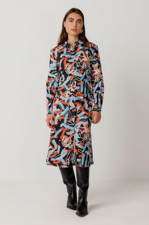 SKFK Damen vegan Hemdkleid Ibane Mehrfarbig