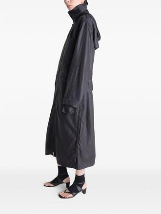 Christophe Lemaire Hooded Raincoat - Black