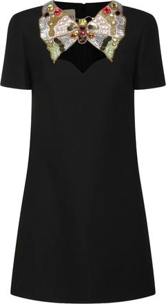 Valentino Garavani robe courte &agrave; col &agrave; ornements - Noir