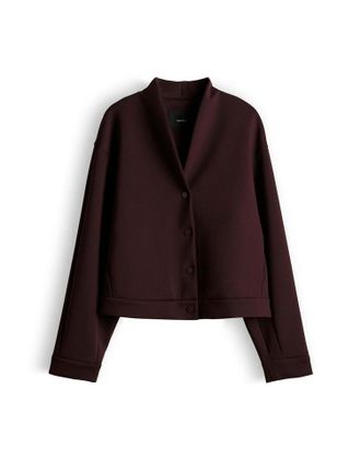 someday Sweatjacke Ulissa aus Scuba Sweat mit glatter Oberfl&auml;che Moderne Kurzjacke mit Kellerfalte