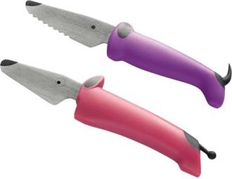 Kuhn Rikon Kuhn Rikon kinderkitchen Messerset fuchsia/violett 2 Stk, Kindermesser, für Kinder ab 3 Jahren, sicheres Schneiden