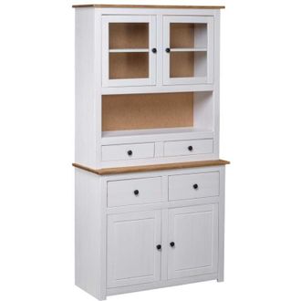 vidaXL Vidaxl - Buffet haut Blanc 93x40,5x180 cm Pin Gamme Panama