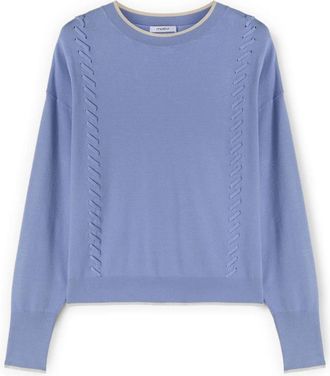 Motivi Femme, Pulls, Bleu, Taille: 36 FR Pull avec coutures d&eacute;coratives