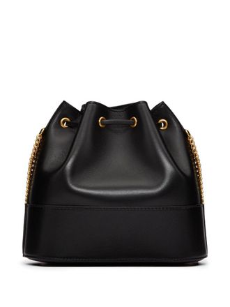 Valentino Garavani VLogo Nappa Leather Bucket Bag - Black