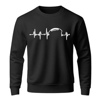 Generic Pull Homme Grande Taille Hiver Chaud Sweat-Shirt d&eacute;contract&eacute; col Rond pour Game Day Rugby (Black XL)