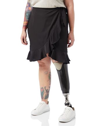 Vero Moda Damen Vmhenna Ga Noos Wrap Short Skirt Wickelrock, Schwarz, L EU