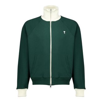 Ami Gezipter Baumwoll-Sweatshirt mit Ami de Coeur - - Sweatshirts & Hoodies - Herren - Gr&uuml;n - M