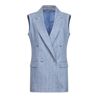 Tagliatore Femme, Vestes, Bleu, Taille: 40 FR Gilet Crois&eacute; &agrave; Rayures