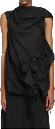 Yohji Yamamoto Femme, Blouses et Chemises, Noir, Taille: 34 FR Twisted Detail Blouse