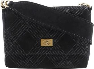 Chanel Sac bandouli&egrave;re en daim Pre-owned - Femme - Pre-owned - Noir - Taille: ONE Size