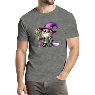 Generic T-shirt Mardi Gras pour homme - Imprim&eacute; nain de nain &agrave; col ras du cou - T-shirt d&eacute;contract&eacute; tendance pour carnaval, voyage quotidien, gris, 5XL