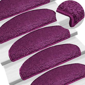 vidaXL Vidaxl - Tapis descalier 30 pi&egrave;ces 65 x 21 x 4 cm Violet Demi-rond Grand