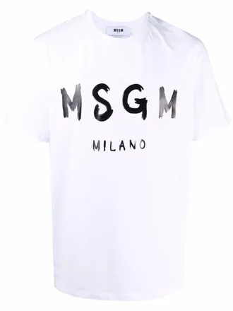 Msgm t-shirt à logo imprimé - Blanc