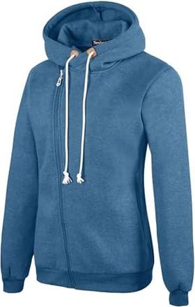 Generic Sweat &agrave; capuche pour femme - Pull &agrave; capuche - Pull &agrave; capuche - Hiver - Manches longues - Chaud et d&eacute;contract&eacute; - Avec capuche - Cardigan - Fermeture &eacute;c