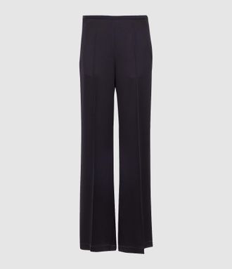 Forte_Forte Pantalon Shining Envers Satin High Waist Notte