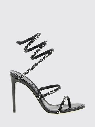 Rene Caovilla Sandalen aus Satin mit Strass und Spiralriemen