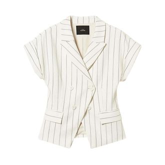 Twinset Nadelstreifen-Blazer - - Jackets - Damen - Wei&szlig; - L