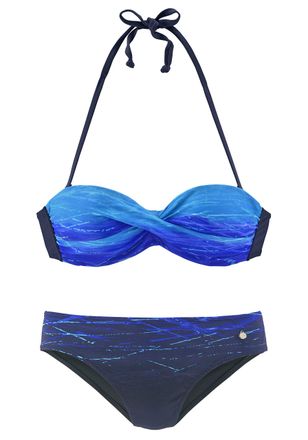 Lascana Damen Bügel-Bandeau-Bikini mit Farbverlauf, trendig, Verstellbare Träger