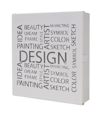 Haku M&ouml;bel Schl&uuml;sselkasten wei&szlig;, Metall - Ma&szlig;e: B 22 cm x H 24 cm x T 5 cm, Style: Modern