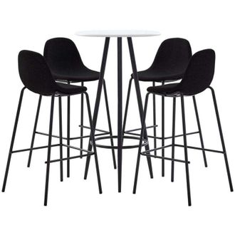 vidaXL Ensemble de bar 5 pcs Tissu Noir