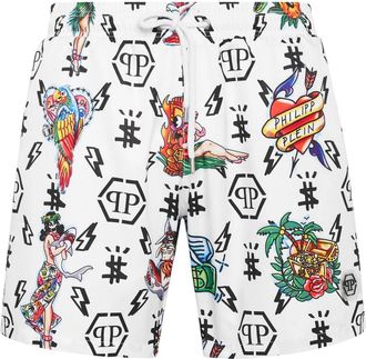 Philipp Plein Herren, Bademode, Wei&szlig;, 4XLGr&ouml;&szlig;e